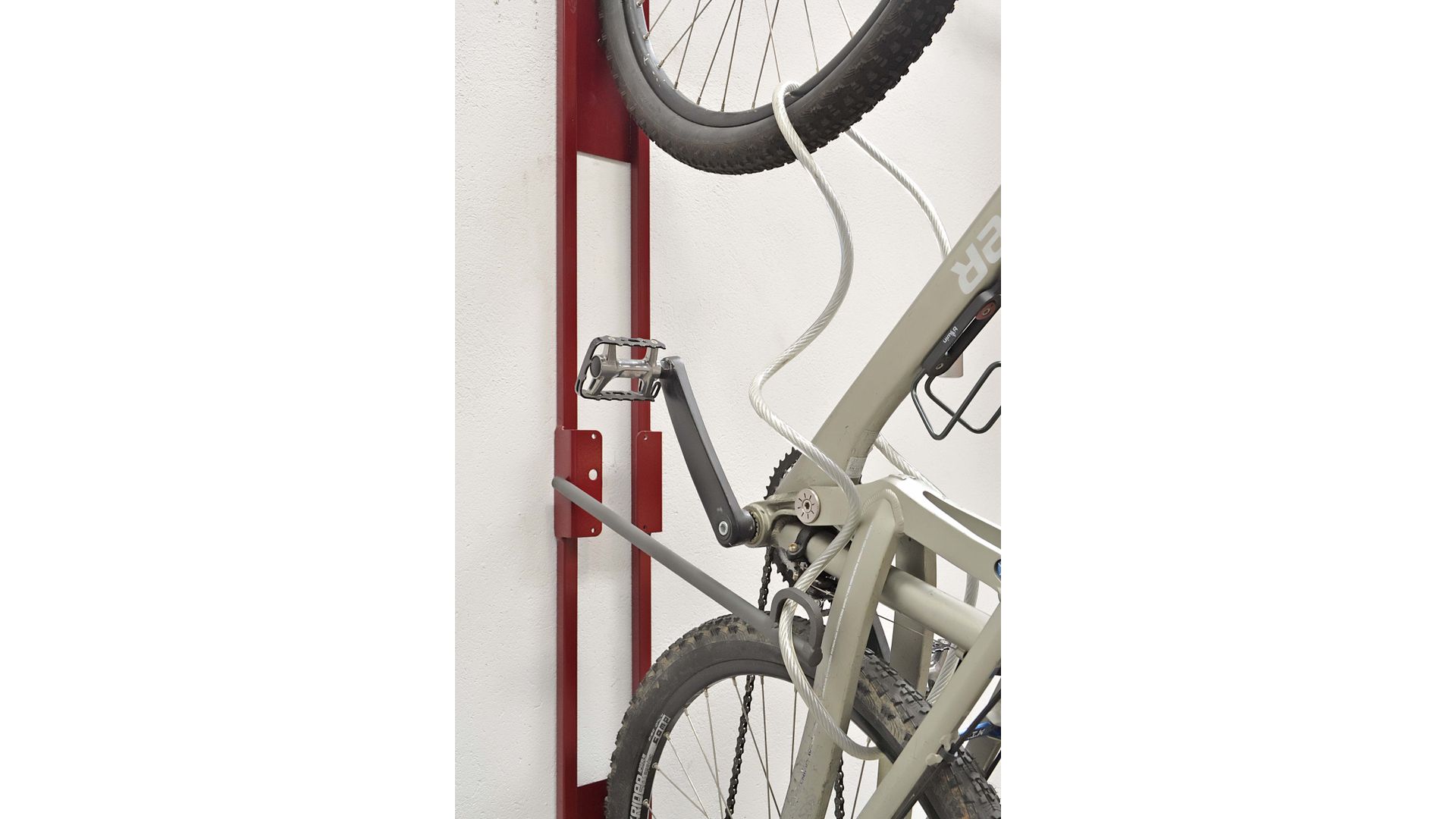 Bike wall hanger with lock